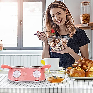 Chocolate Melting Pot, Electric Chocolate Melting Warming Fondue Fountain Pot Kit for Melting Chocolate, Candy, Butter, Cheese (Pink)