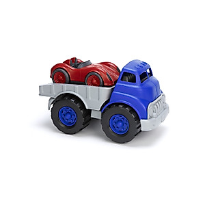 Green Toys Flatbed with Racecar/ CB2