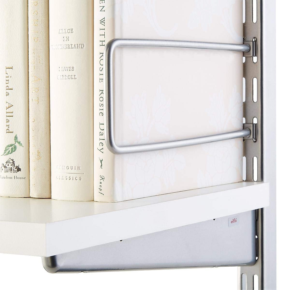 FixtureDisplays® ecorative Double Slot Bookend Bracket Shelf Dividers, Clothes Organizer & Storage, Book Shelf Divider 13888-NPF