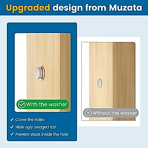 Muzata 20Pack 1/8" Stemball Swage Dead End Invisible Cable Railing Kit Terminal for Wood Stair Deck Hardware End Fitting T316 Stainless Steel CR24, CV1 CV2