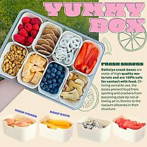Snackle Box Container, Divided Serving Tray With Lid for Snack, Fruit Storage Containers for Fridge, You Can Use Snack Containers for Charcuterie - Fruit Tray for Picnic, 8 Compartment Snack Box
