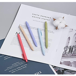 KACO Soft Touch Retractable Gel Ink Pens 0.5mm Fine Point (Cute Colors 5-Pack Colored Ink)