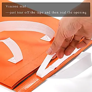 ZENFUN 25 Packs Insulated Take Away Bags, Thermal Insulation Food Bag for Coffee, Insulated Cooler Bag Grocery Bags, Orange Thermal Bags for Hot&cold Frozen Food, Food Delivery, 9.5 x 6 x 10 Inches