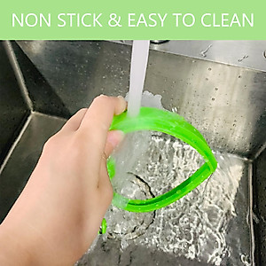 YOLCAR Food Grade Silicone Egg Rings, 4 Pack Egg Ring Molds for Cooking, Non-stick Fried Egg Rings(Multicolor, Heart-shaped)