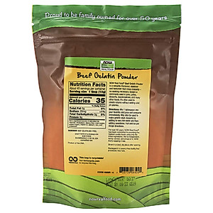NOW Foods, Beef Gelatin Powder, Natural Thickening Agent, Source of Protein, 1-Pound (Packaging May Vary)