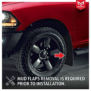 MaxMate Fender Flares Compatible with 2002-2008 Dodge Ram 1500; 2003-2009 2500 3500 (Not Fit 06-09 8ft Bed models), Fine-Textured Paintable Bolt-Riveted Style 4pc | TFD84078