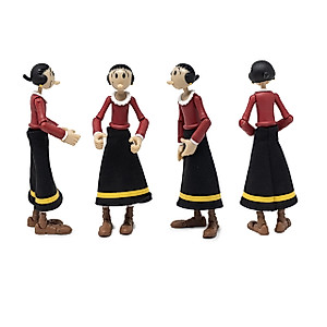 Boss Fight Studio Olive OYL Popeye Classics Wave 1 Action Figure – Highly Articulated Figurine with Accessories Including Swee’ Pea, Fabric Skirt, Alternate Heads and Hand, and Removable Hat - 1:12