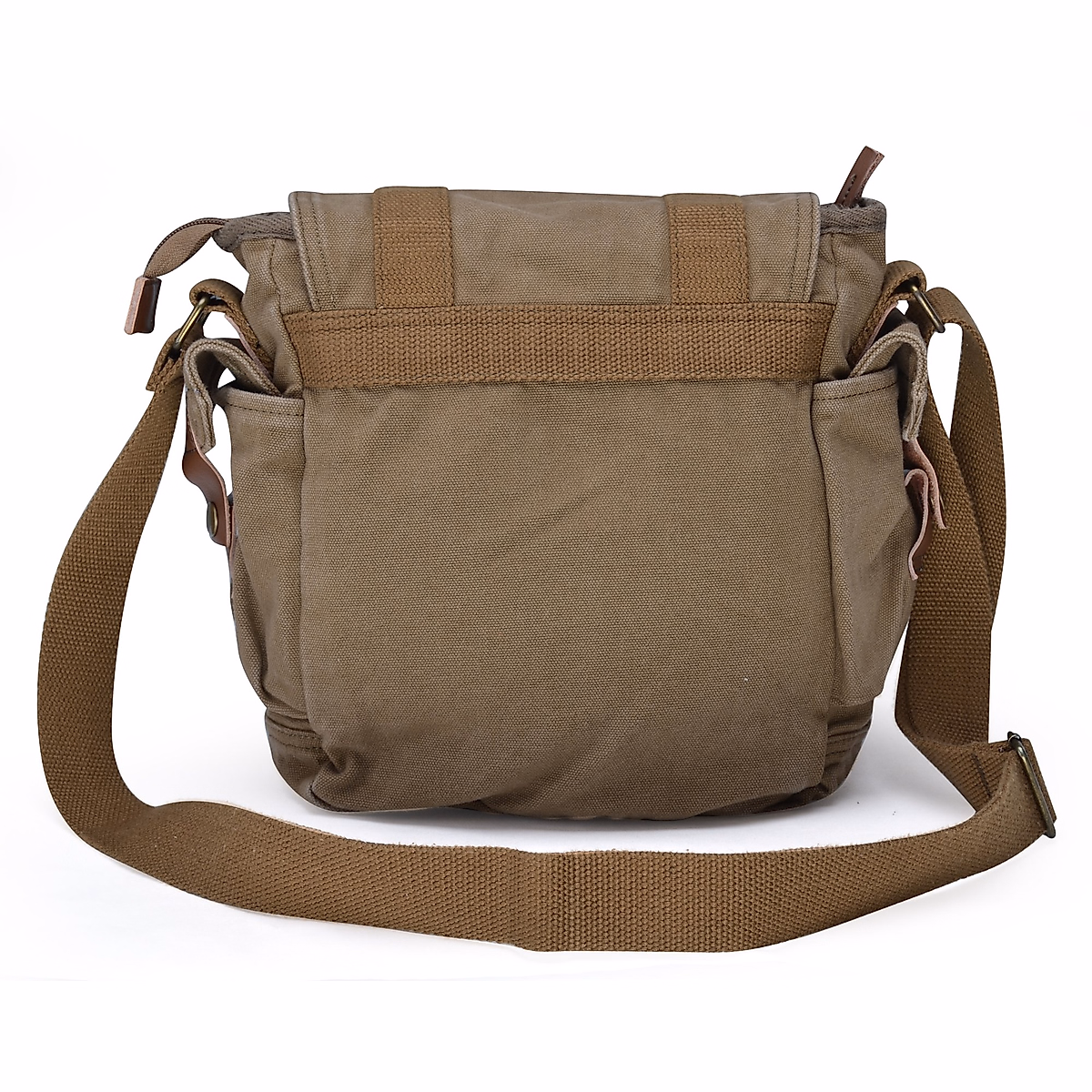 Gootium Canvas Messenger Bag - Small Vintage Shoulder Purse Crossbody Satchel, Olive Brown