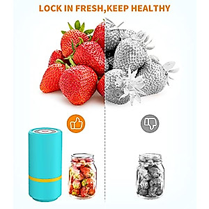 Mason Jar Vacuum Sealer, Electric Mason Jar Vacuum Sealer Kit, Vacuum Sealer for Regular and Wide Mouth Canning Jars, Includes Electric Vacuum Pump and Reusable Vacuum Food Storage Bags