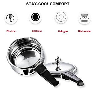 Vinod V-3.5L Splendid Plus Handi Stainless Steel Pressure Cooker, 3.5-Liter