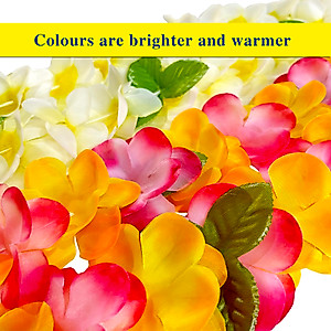 FreshDear 15 Counts Hawaiian Leis Flower, Leis Necklace Hawaiian For Adults luau Party Supplies, Summer Beach Vacation,Theme Party Decorations, Birthday, Graduation,Wedding.
