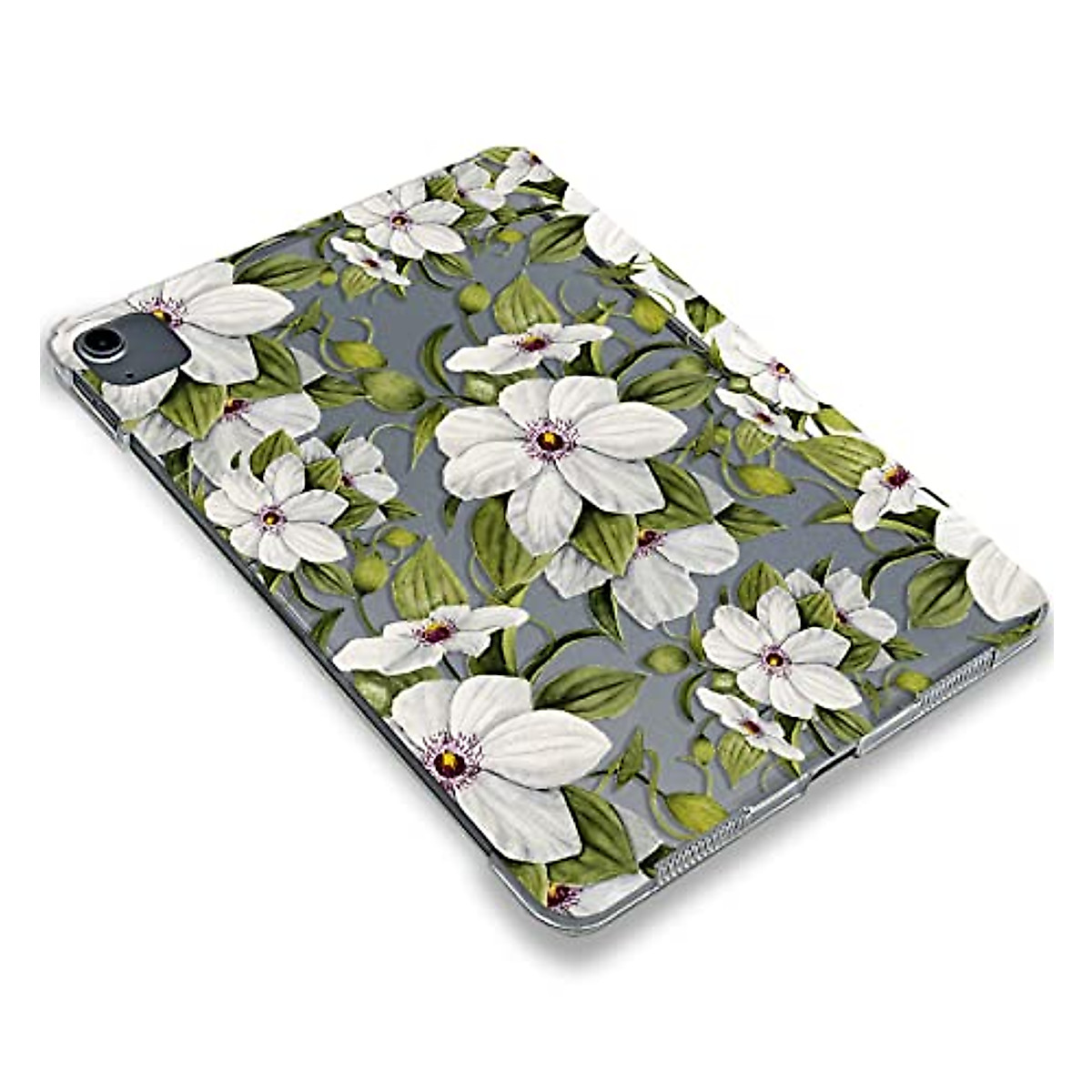 Kawaii White Flowers Cute Art case Compatible with iPad Mini Air Pro 7.9 8.3 9.7 10.2 10.9 11 12.9 inch Pattern Cover New 2022 2021 Trifold Stand 3 4 5 6 7 8 9 Generation 480 (12.9 Pro 3/4/5 gen)