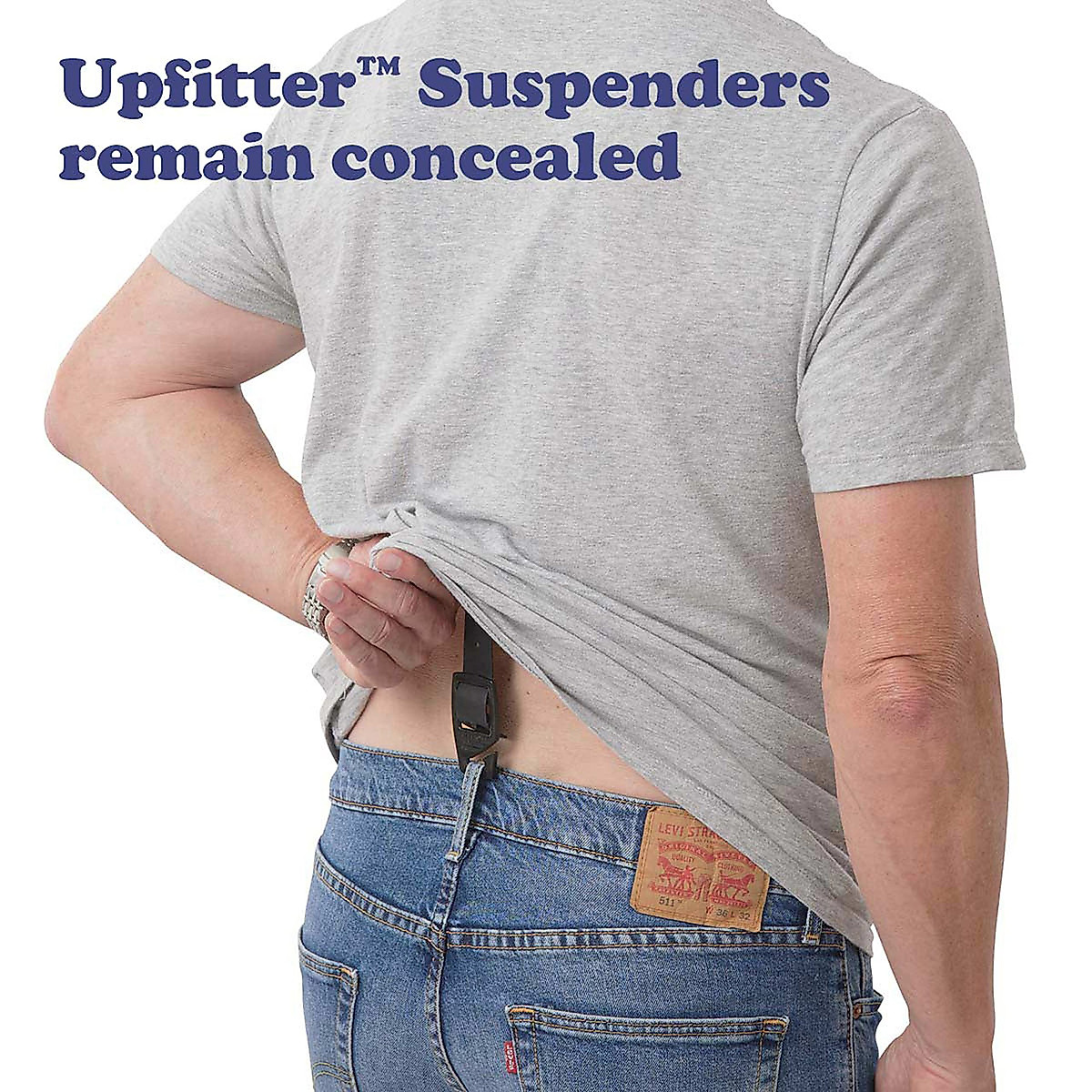 HIKERS - Upfitter Hidden Suspenders for Men Under Clothes - 3 Point Belt Loop