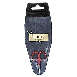 Bohin BH24315 Embroidery Scissors Mini Soft Touch 2 1/4", Metal, Silver/Red, 0.1 x 4 x 6 cm