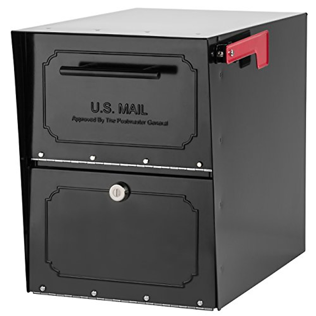 Architectural Mailboxes Oasis Classic Locking Post Mount Parcel Mailbox Bundle with Adapter Plate