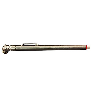 Milton S-921 Pencil Tire Pressure Gauge, Passenger Car, With Built-in Deflator Valve, Durable Plated Brass, Pressure Measured In PSI & kPa