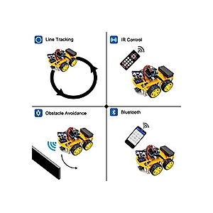 Smart Robot Car Kit for R3,Ultrasonic Sensor, Bluetooth Module for with Tutorial