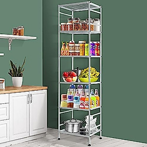 6-Wire Shelving Metal Storage Rack Shelves, Standing Storage Shelf Units for Laundry Bathroom Kitchen Pantry Closet(Silver,16.9L x 12.8W x 62H)