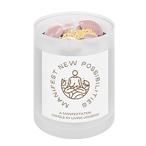 Manifestation Kit,Meditation Accessories, Spiritual Room décor, White Sage Candle,36 pc Positive Affirmations Cards,Healing Stones,for Meditation/Spiritual Healing/Smudging