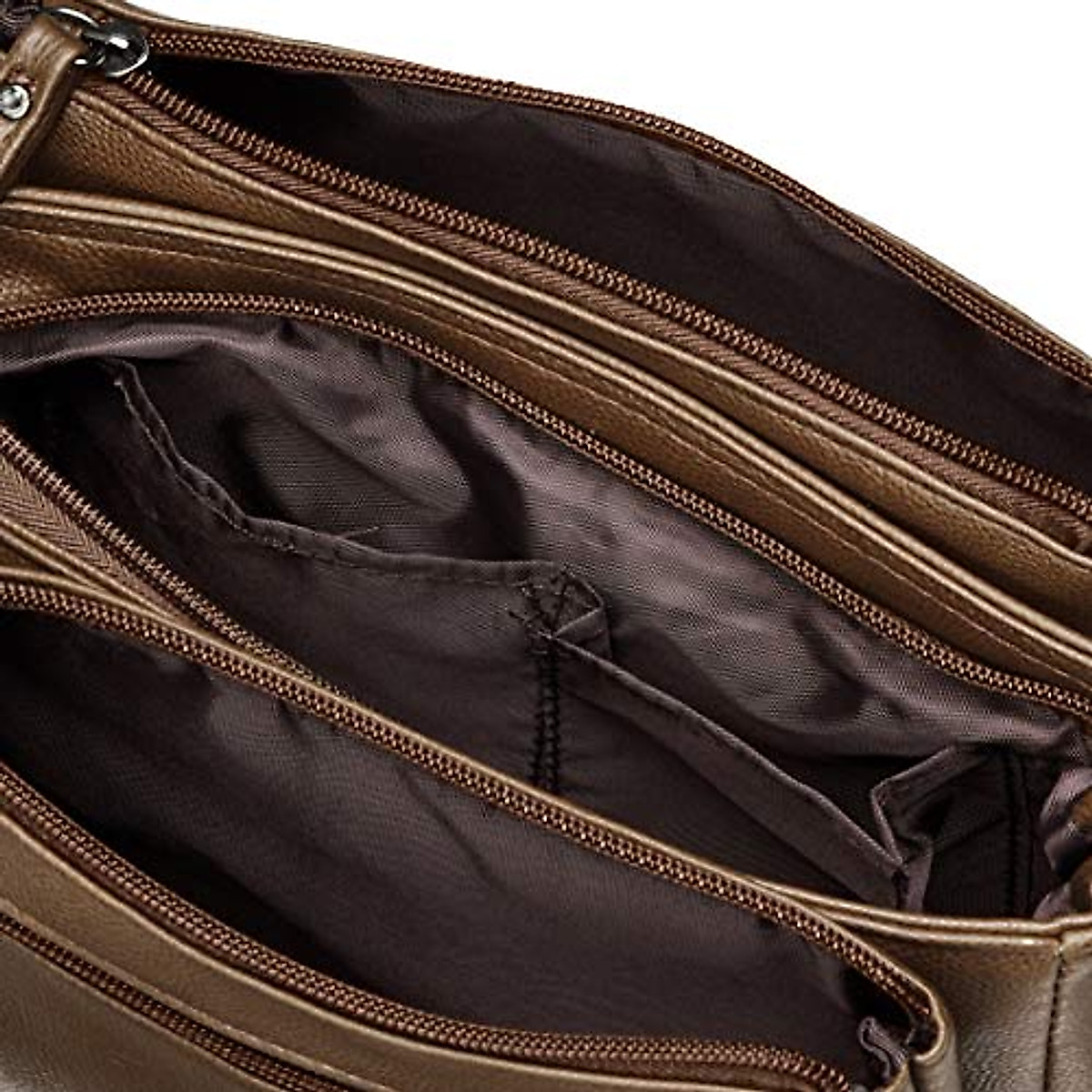 Sofia Valentino 4H70 Shoulder Bag, 3 Layers, Logo Embossed, Dark Brown