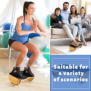 Foot Stool Under Desk Wood Larger Size Office Desk Footrest Rocking Foot Nursing Stool Rocker Balance Board for Supporting Relieving Leg Pressure, Home and Office Use, 15.8 x 11 x 4.3 Inches