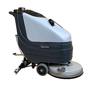 Battery Powered Walk Behind Floor Scrubber Buffer Polisher Machine, 19" Brush, 30" Squeegee Width, 13.5 gal Tank, Brush Speed 220 RPM, Includes a Brush and 3 Scouring pads for Hard Floors