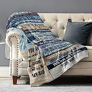 Anniversary Romantic Gifts for Him, Birthday Gifts for Husband from Wife, to My Husband Personalized Gifts for Men Ultra-Soft Throw Blanket, Wedding Father's Day Husband Gift (80 x 60 in)