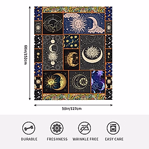 Sun and Moon Blankets Moon Throw Blanket Super Soft Warm Lightweight Cozy for Bed Sofa Couch Room Decorate 50 X 60 inch