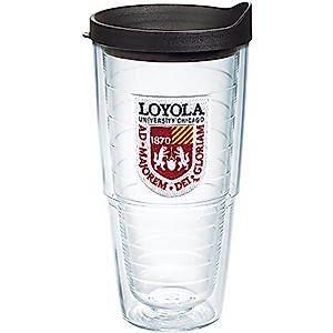 Tervis Loyola University Chicago Ramblers Made in USA Double Walled Insulated Tumbler, 24 oz, Clear