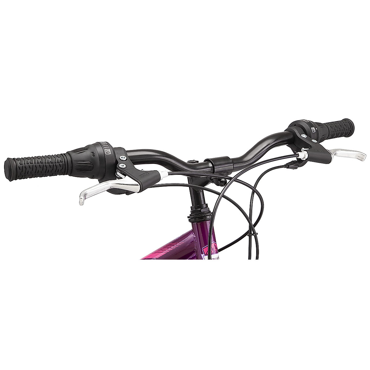 Pacific Cavern Mountain Bike for Youth, Boys and Girls, 21-Speed Twist Shifter, 24-Inch Wheels, 14-Inch Steel Frame, Front Suspension, Kickstand Included, Purple