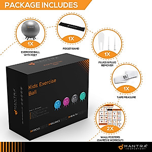 Flexible Seating for Classroom Elementary & Middle School, Wobble Stools for Classroom Seating, Kids Sensory Chair for Autistic Children, ADHD Chairs for Kids, Kids Yoga Ball Chair with Fidget Band