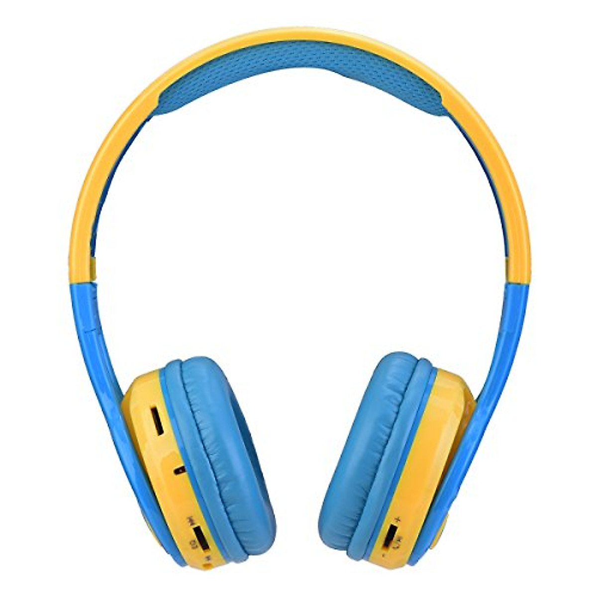 Contixo KB-2600 Kid Safe 85dB Over The Ear Foldable Wireless Bluetooth Headphone with Volume Limiter, Built-in Micro Phone, Micro SD Card Music Player, FM Stereo Radio, Blue/Yellow