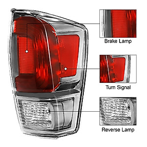 ALZIRIA Left Rear Tail Light Fit For 2016 2017 2018 2019 2020 2021 2022 Toyota Tacoma Pickup Brake Lamp Driver And Passenger Side