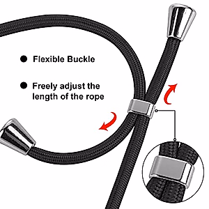 Vauki Crossbody Case for iPhone 13 Pro Clear Silicone Phone Case for iPhone 13Pro 6.1" with Lanyard Neck Cord Strap, Soft TPU Shockproof Protective Transparent Cover Case - Black Necklace