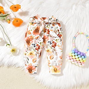 Aalizzwell Preemie Baby Girls Fall Winter Clothes Set Premature Floral Long Sleeve Outfit Brown Autumn