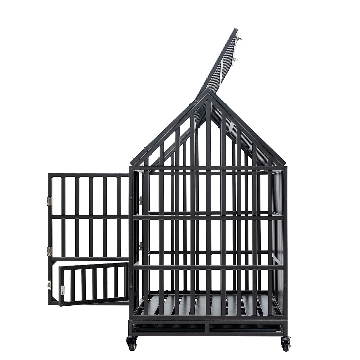 Heavy Duty Dog Crate,XXL Dog Crate,Large Dog Crate,Indestructible Dog Cage Large Dogs 48 Inch,Impact Dog Crates for Large Dogs,Steel Dog Crate,Giant Dog Crate,Crate with Roof & Window on Roof