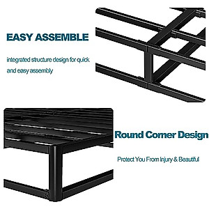 Gdduck 9 Inch Box Spring Queen,Metal Queen Size Box Only Basics Bed Base, Mattress Foundation,Black Sturdy Heavy Duty Structure with Cover,Noise Free,Easy Assembly