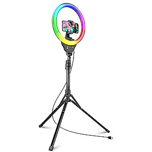Sensyne 12" Ring Light with 62" Extendable Tripod Stand, LED Circle Light with RGB Modes for Selfies/Live Stream/Video Recording/TikTok/Photography
