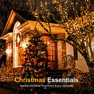 Christmas String Lights Outdoor, 328 FT 800 LED Christmas Tree Lights with 8 Modes and Timer, RF Remote Control Waterproof Warm White Fairy Lights for New Yard Garden Party X-mas