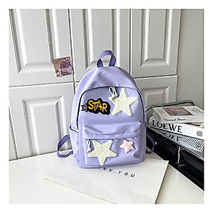 Cute Backpack for Women Men, Kawaii Y2K Design Trendy Colorful Harajuku Hiking Travel Backpack Aesthetic Backpack (Purple)