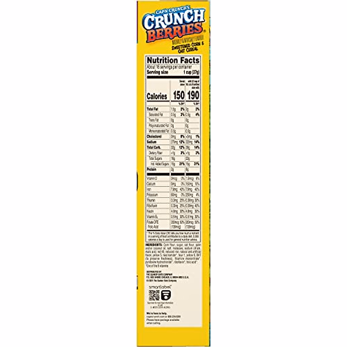 Cap'n Crunch Cereal, Crunch Berries, 20.5oz Box