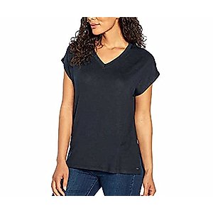 Orvis Women's Short Sleeve V-Neck Tunic Knit Top (Black, Small)