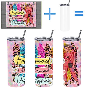 Wzaytia 24 Pack Sublimation Tumblers 20 Oz Skinny Straight, Stainless Steel Sublimation Tumblers Blank, Individually Gift Boxed, Insulated Tumbler Sublimation