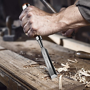 Libraton Woodworking Chisel Set, 4pcs Cr-V Wood Chisels Set, Professional Chisels with Leather Pouch for Carpenter, Christmas Gift for Man