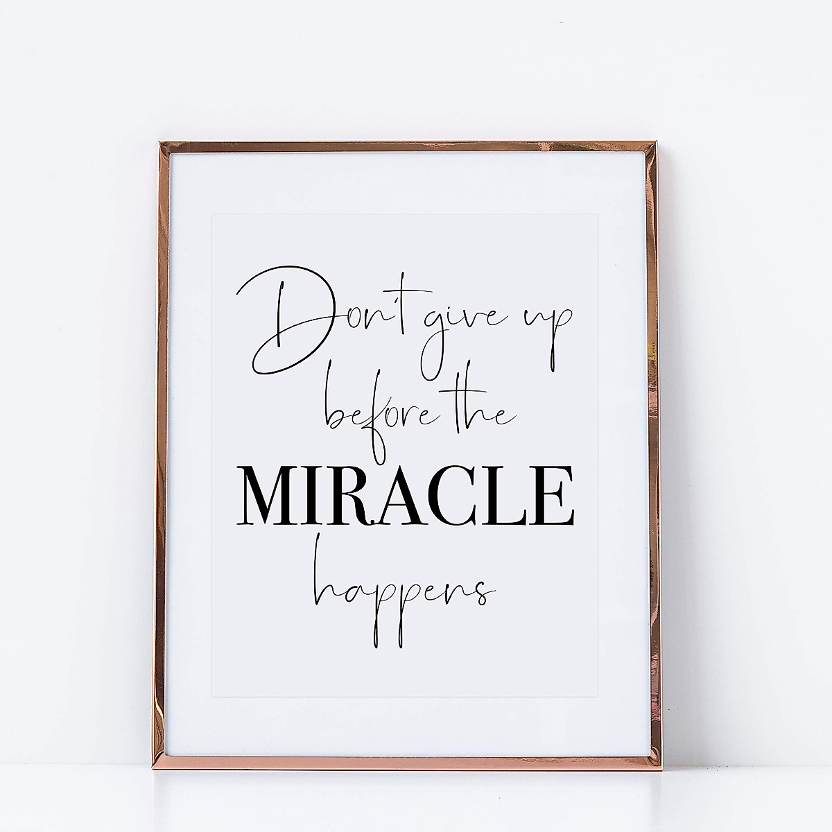‘Don’t Give Up.. ‘’ Positive Motivational Wall Art | 8x10 UNFRAMED Black and White Word Art Print | Inspirational, Typographic Home, Office, Studio Decor