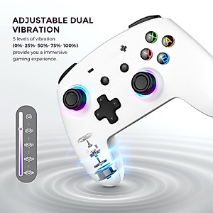 ECHTPower Switch Pro Controller, Wireless Switch Controllers with LED Light/Macro Buttons, Switch Turbo Controller with Dual Vibration/6 Axis Gyro, Pro Controllers for Switch/Lite/OLED
