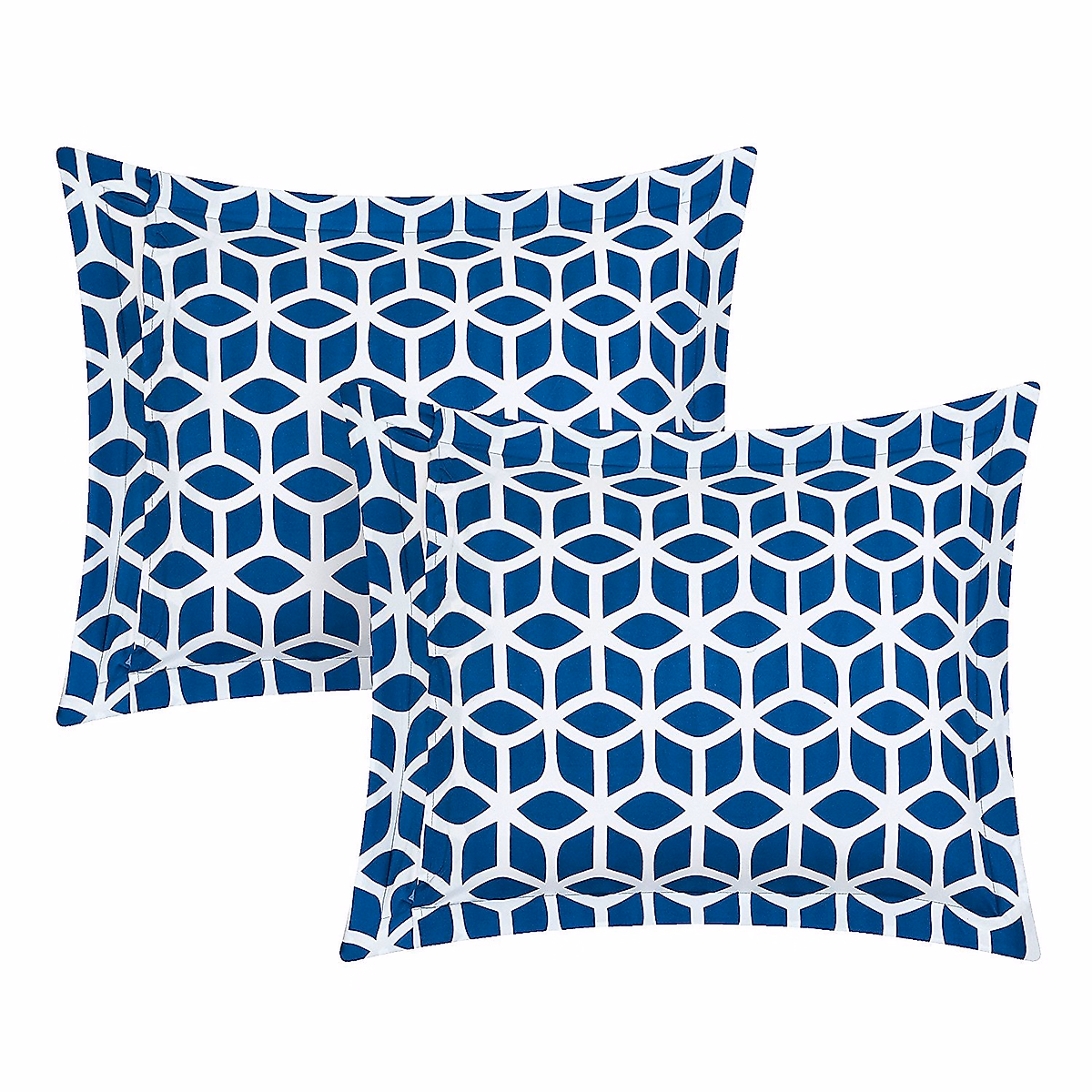 Chic Home Blue Reversible Bed in a Bag Duvet Cover Set, Full/Queen Size (3 Piece), Ibiza - Medallion Boho Pattern Microfiber Bedding with Geometric Printed Backing - Duvet & Pillow Shams