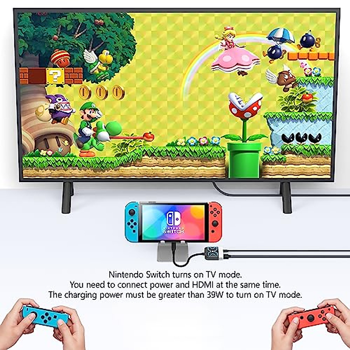 Switch Dock for Nintendo Switch OLED, 3 in 1 Switch TV Adapter with 4K HDMI, USB 3.0 Port, Type C 100W Charging, Portable Switch Docking Station Travel, for Samsung Dex S23, MacBook