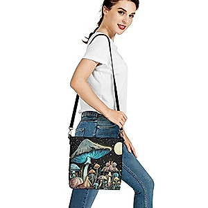WELLFLYHOM Mushroom Snails Bucket Bag for Women Crossbody Bag PU Leather Messenger Purse Trendy Shoulder Handbag Clutch Tote Bag with Inner Pockets Work Hobo Bag Satchel