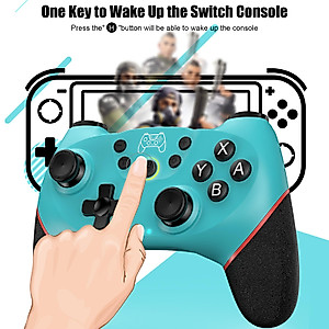 Diswoe Controller for Switch, Bluetooth Controller for Switch/Switch Lite, Wireless Controller with Turbo, Gyro Axis, Dual Shock and Motion Control, Easy and Long Game